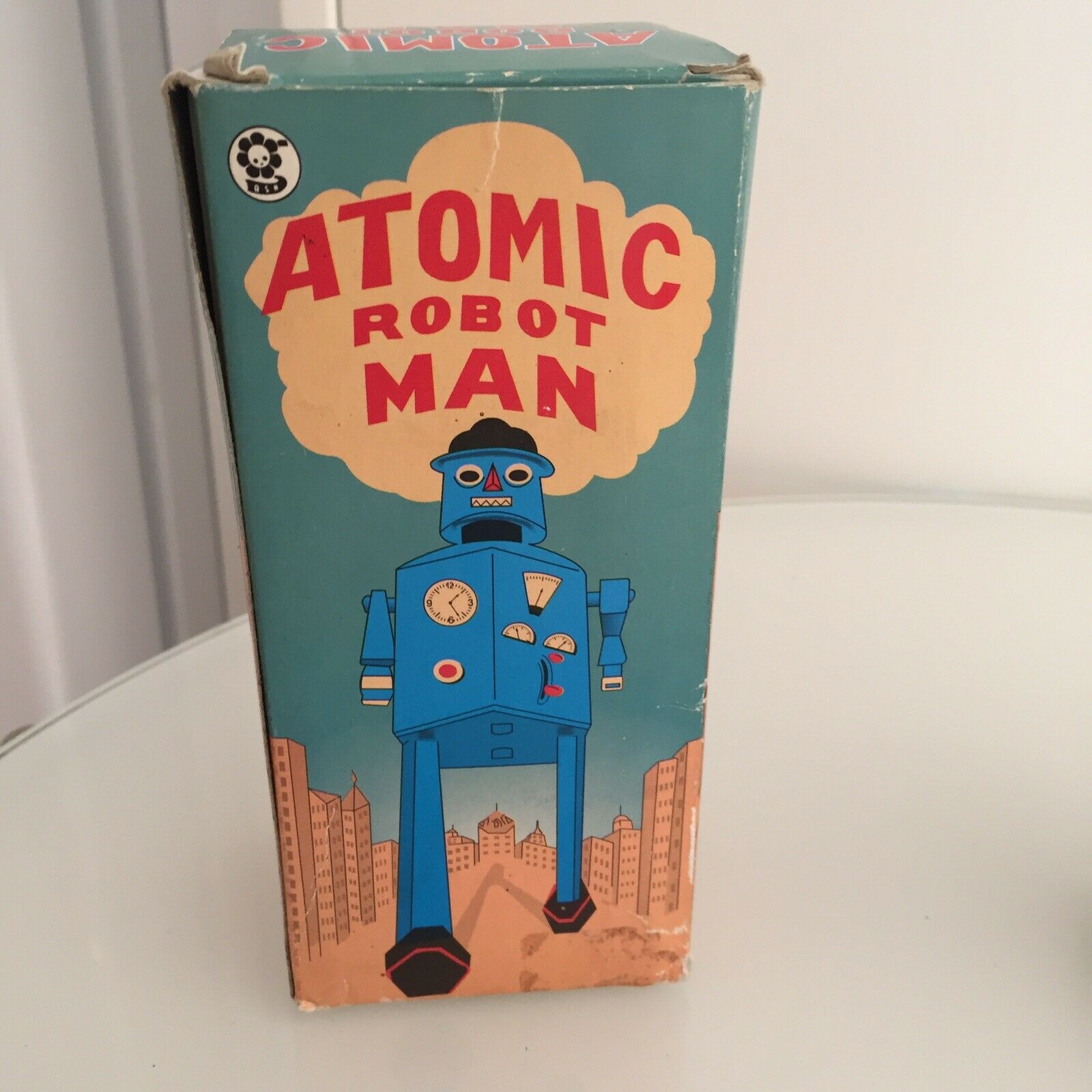 Vintage Atomic Robot Man Brown Wind Up Tin Toy | #17988994