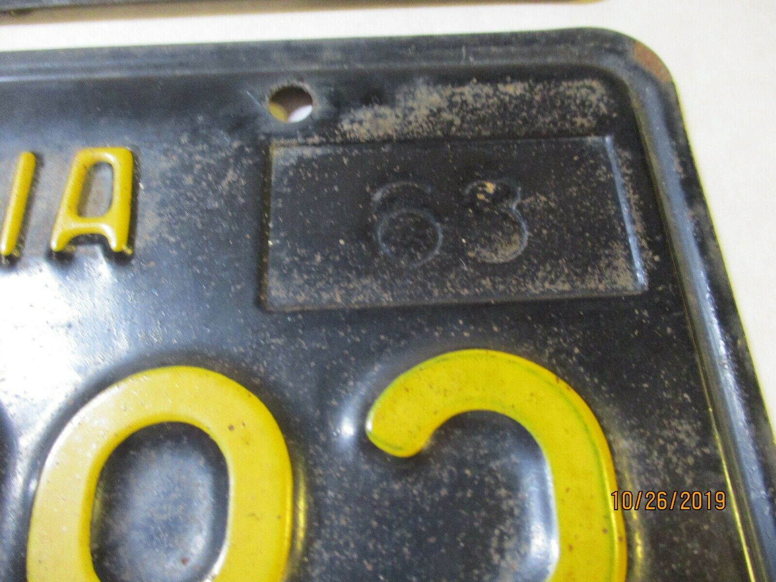 PAIR 1963 CALIFORNIA LICENSE PLATES Tag UVY 383 WITH LAST DECALS OF MAY ...