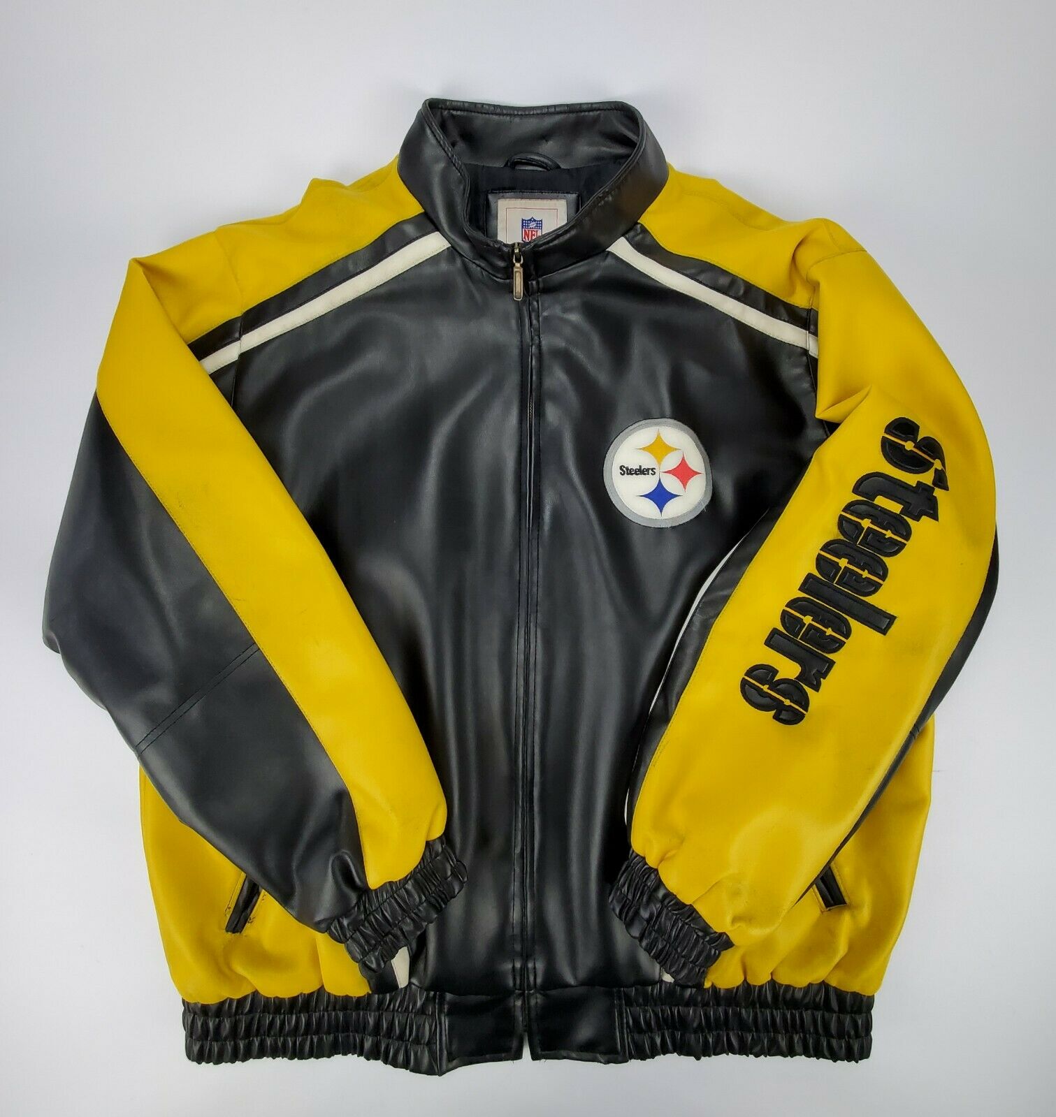 Vintage G - III NFL Pittsburgh Steelers Faux Leather Jacket Coat Mens ...