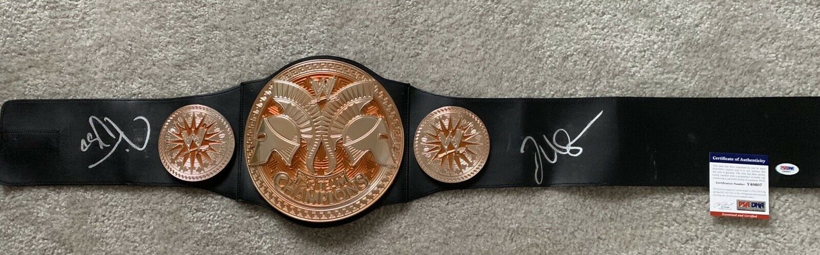 PSA/DNA Uso Brothers Signed Tag Team Belt Jimmy Jey Auto | #17997631