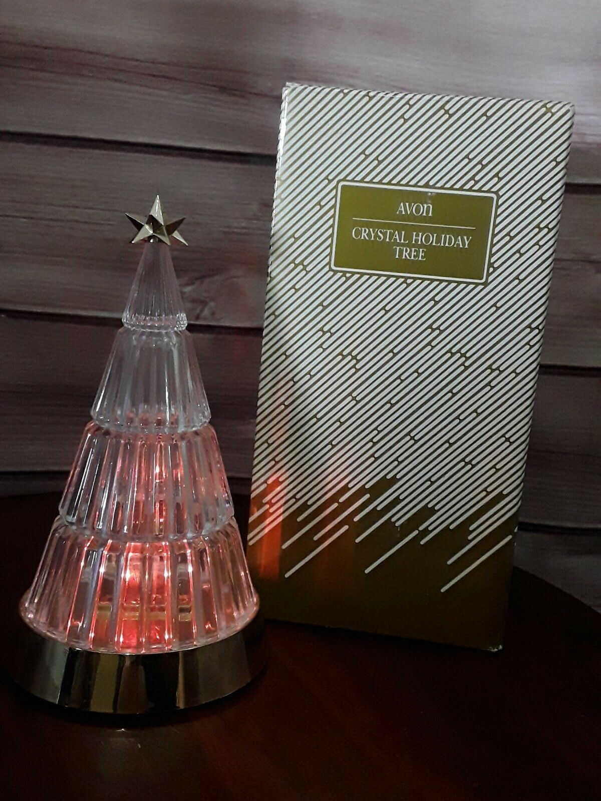 Vintage Avon Crystal Holiday Christmas Tree Color Battery Operated ...
