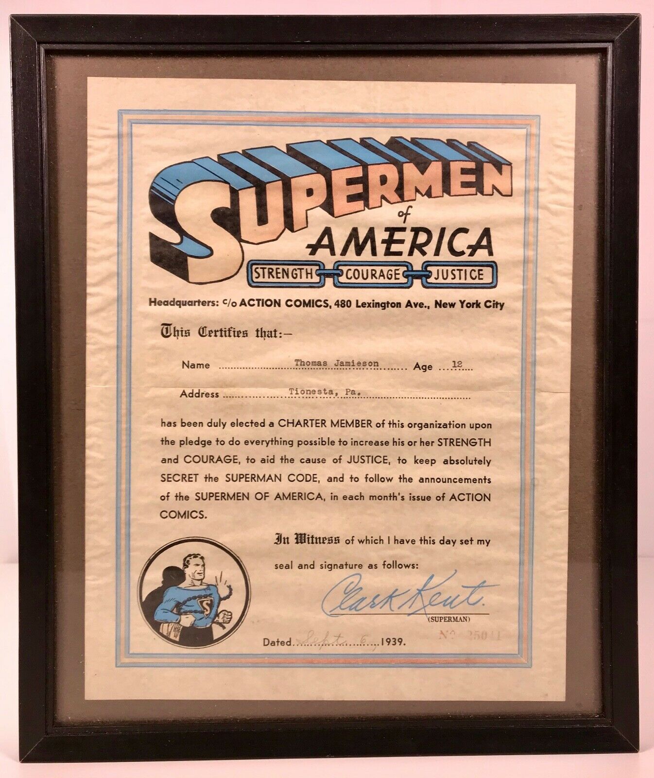 Vintage 1939 Action Comics Superman Supermen Of America Club ...