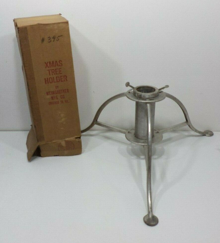 Vintage Quick Ezy Metal Christmas Tree Stand Aluminum Tripod Made In ...