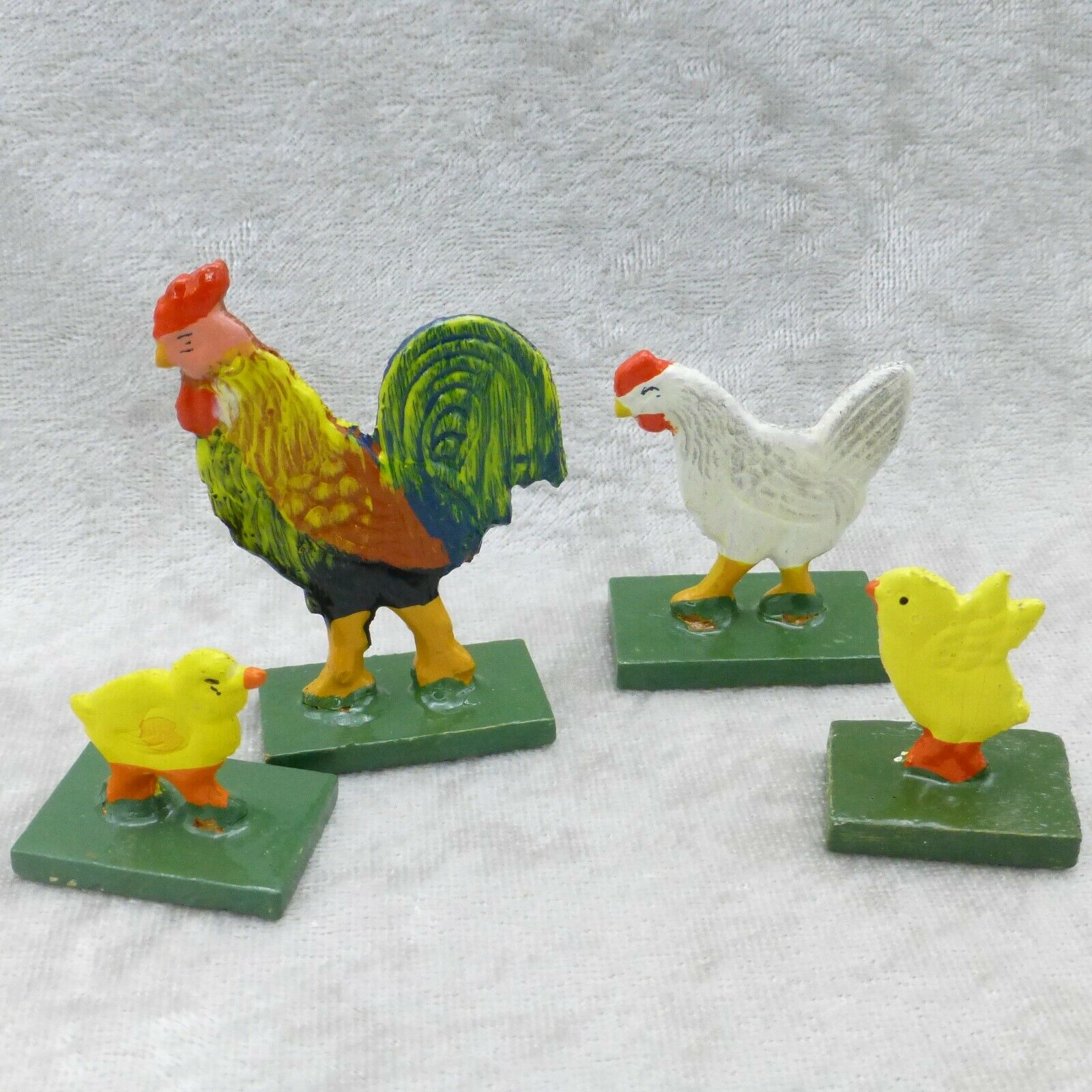 Vintage Mini Flat Wood Farm Animal Figure Rooster Chicken Christmas ...