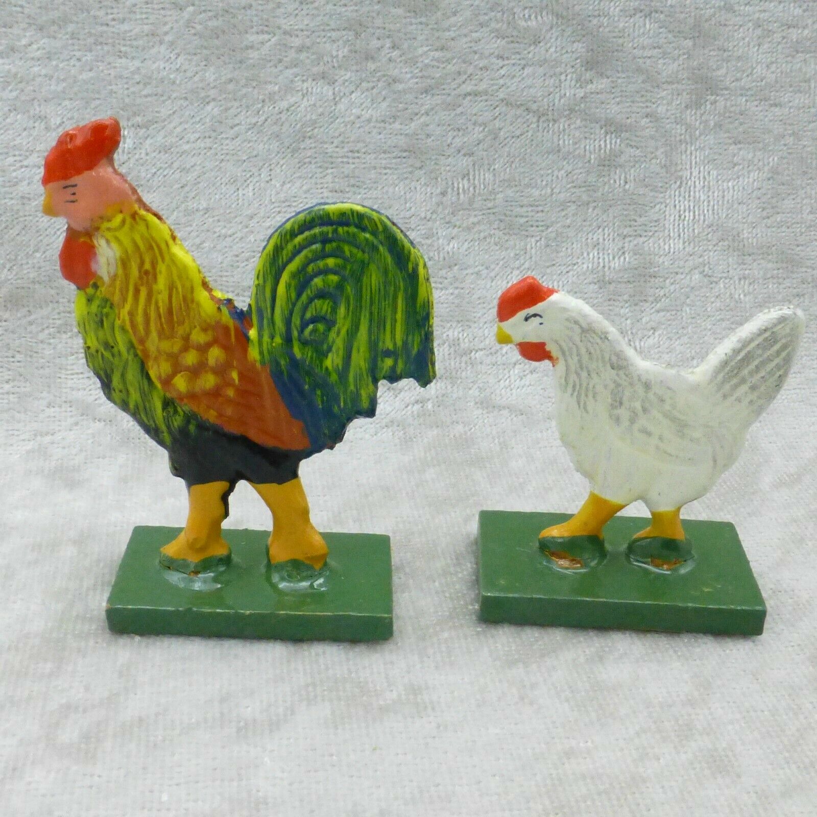 Vintage Mini Flat Wood Farm Animal Figure Rooster Chicken Christmas ...