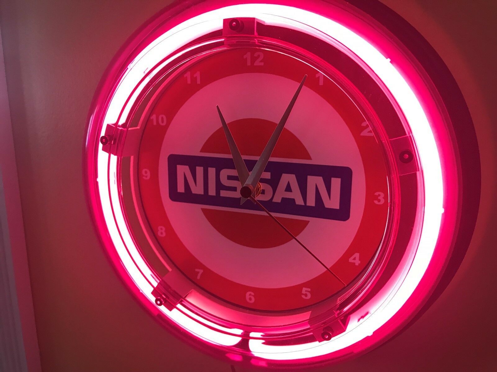 Nissan Datsun Motors Auto Garage Advertising Man Cave Neon Wall Clock ...