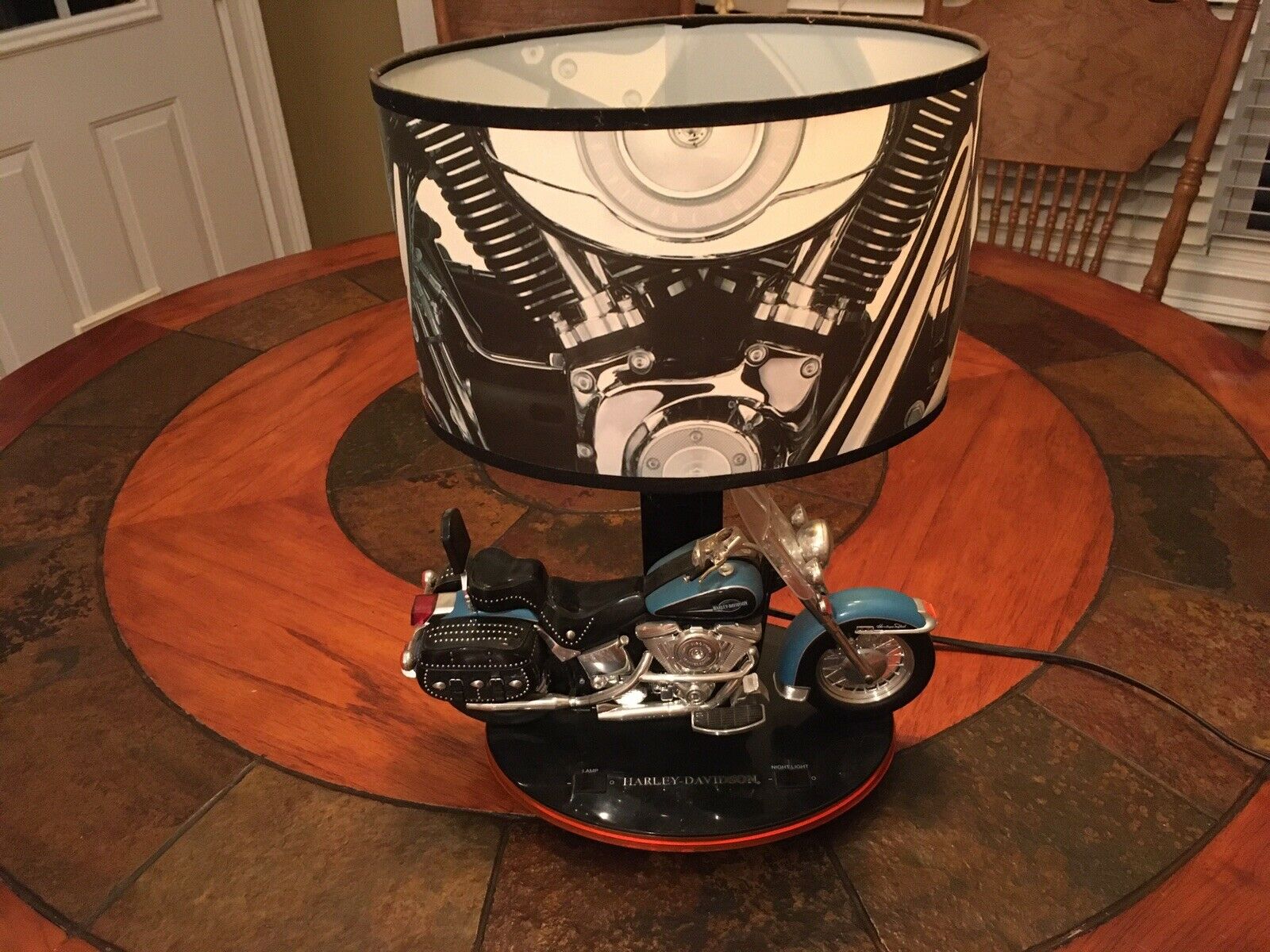 HARLEY DAVIDSON Table Lamp W/ Night Light & Sound Heritage Softail ...