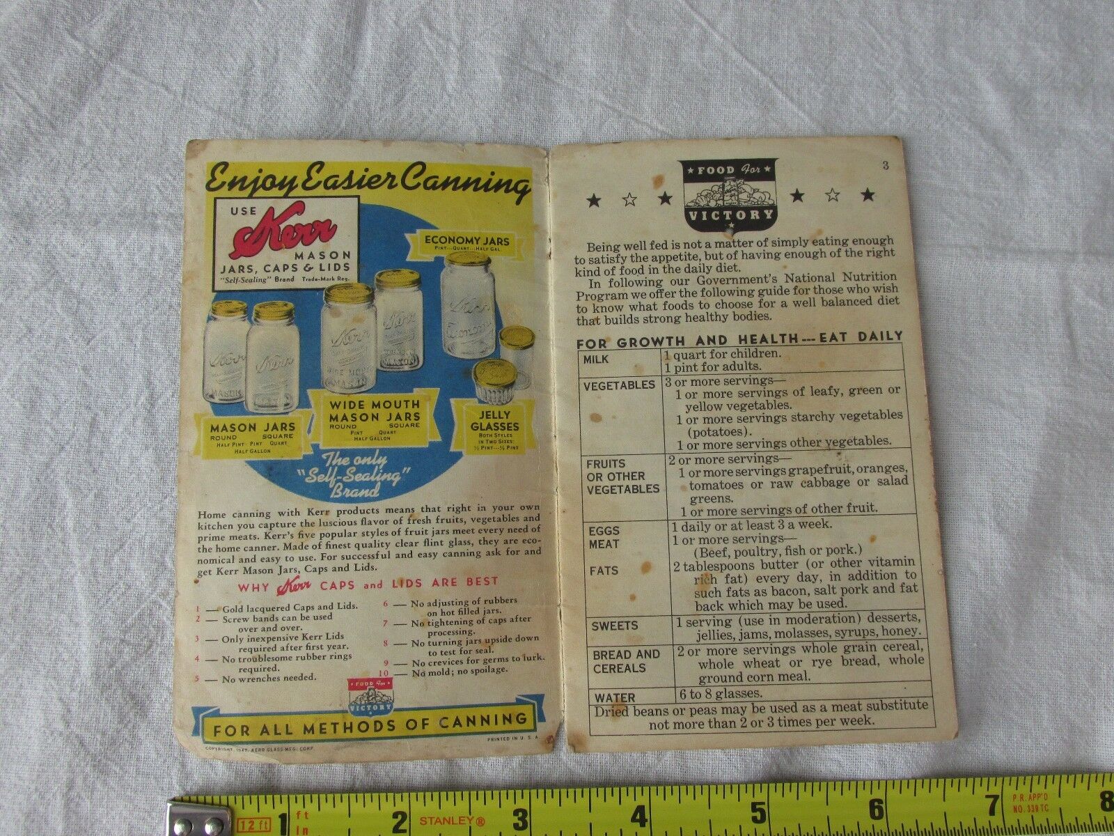 Kerr Home Canning Guide Booklet Vtg 1942 Mini Guide Recipes | #17831144