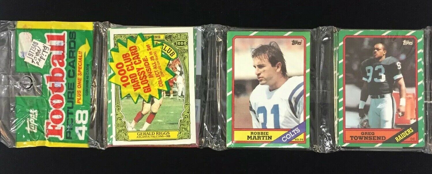 1986 Topps Football Rack Pack “Unopened” Possible Rice Rookie | #17883633