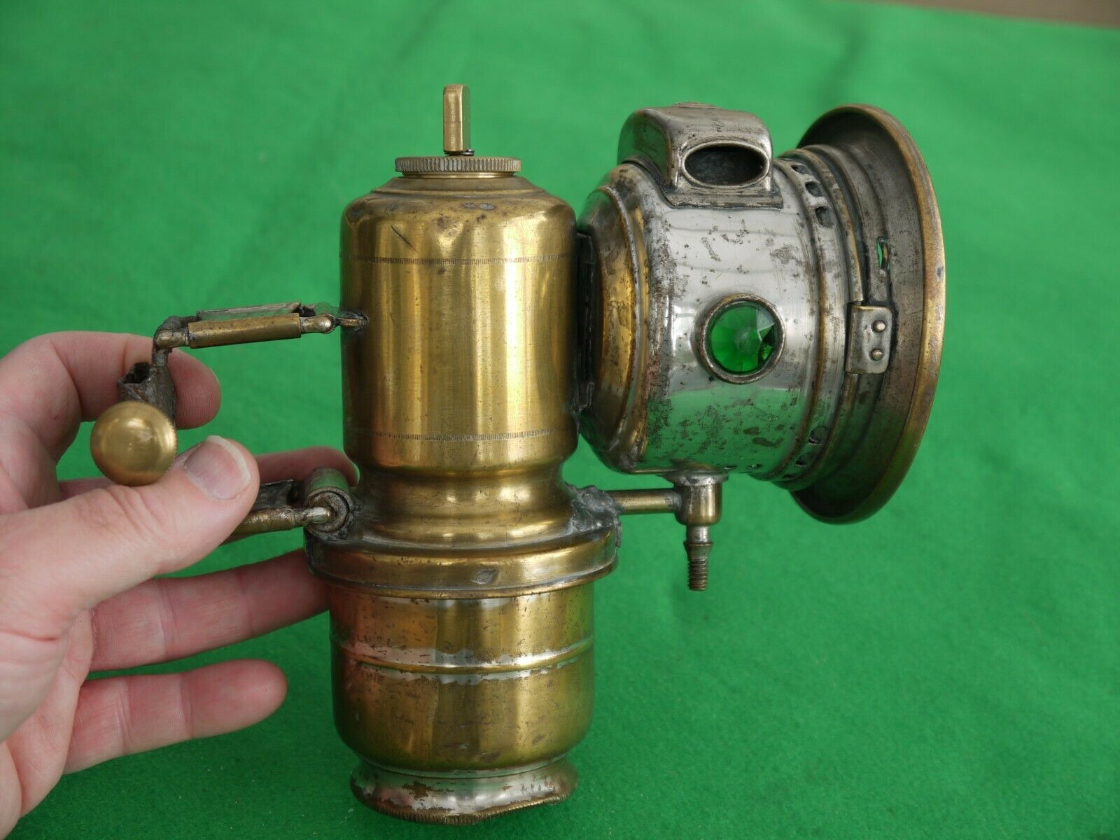 LARGE EARLY BRASS LUCAS CALCIA CLUB Carbide Bicycle Motorcycle Lamp ...