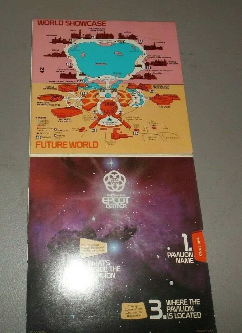 Vintage 1982 Walt Disney World EPCOT Center Kodak Dial Map | #17808089