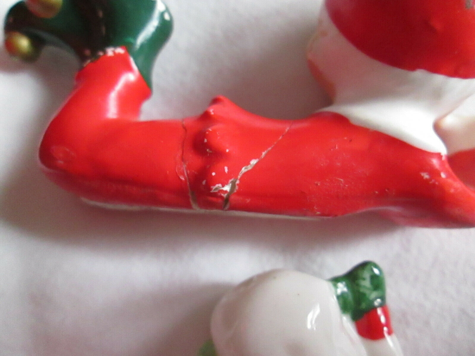 2 VINTAGE CERAMIC CHRISTMAS PIXIE ELVES FIGURINES AND SMALL SNOWMAN ...
