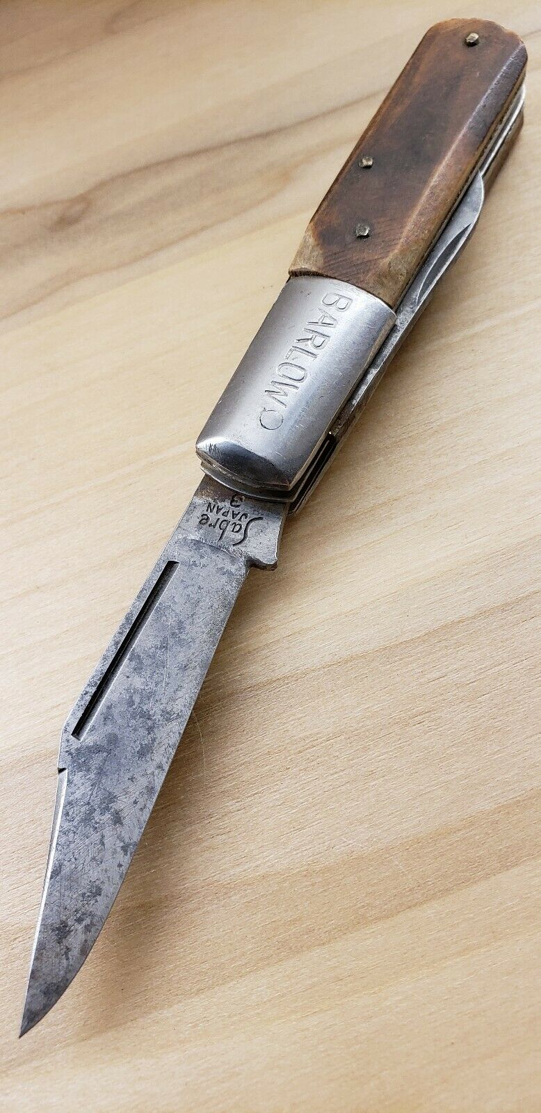 Vintage Sabre 3 Bone Handle Barlow Pocket Knife/ Made In Japan | #17742162