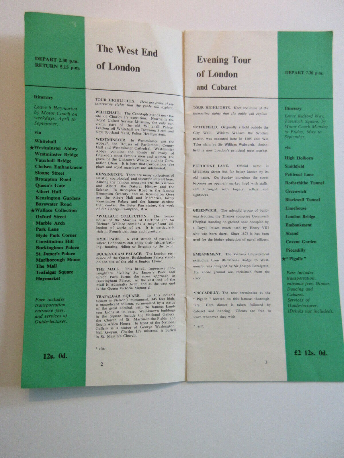 1960 AMERICAN EXPRESS TRAVEL BROCHURE SIGHTSEEING TOURS In LONDON ...