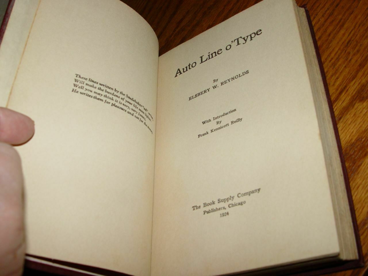 1924 Studebaker Auto Line O ' Type Elsbery Reynolds Automobile Poetry ...