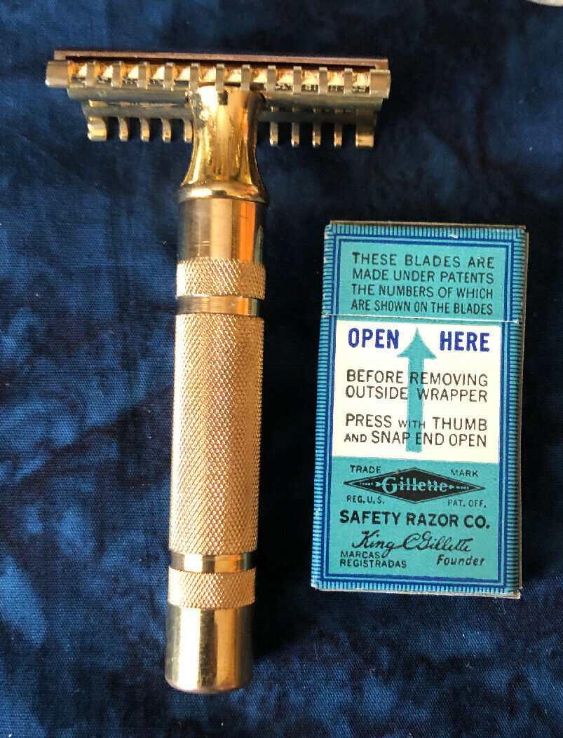 Vintage Gillette 1930’s “New” Common Bar Razor & NOS Blades | #17658977