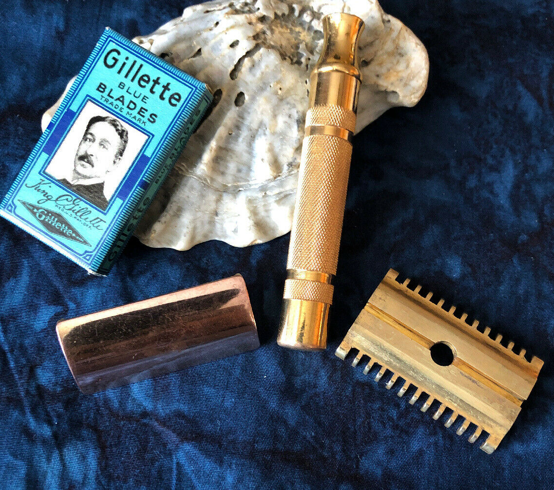 Vintage Gillette 1930’s “New” Common Bar Razor & NOS Blades | #17658977