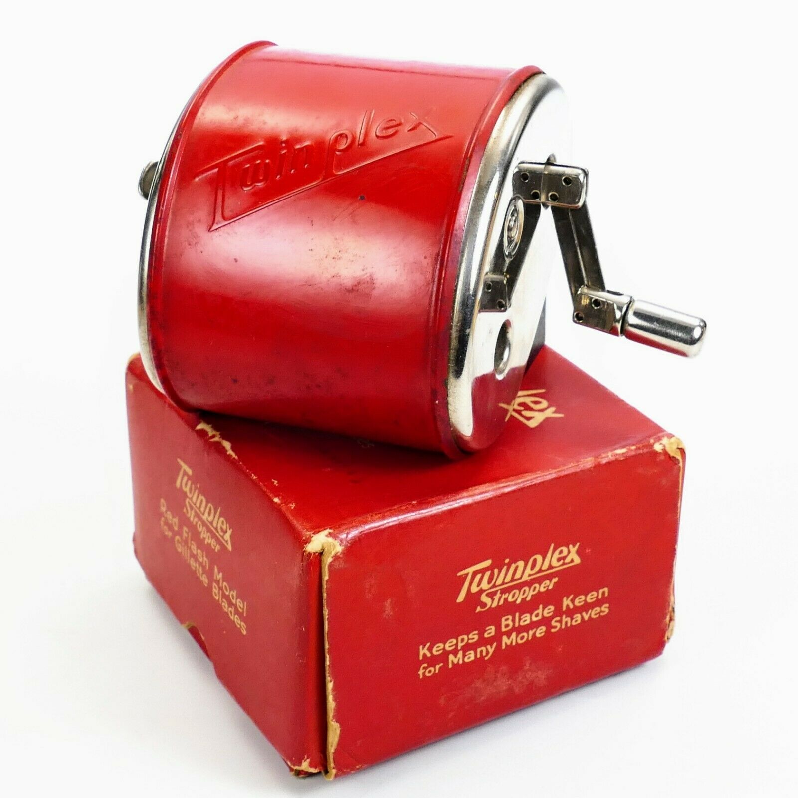 Vintage Twinplex Stropper Razor Blade Sharpener Red Flash Mode With Box ...