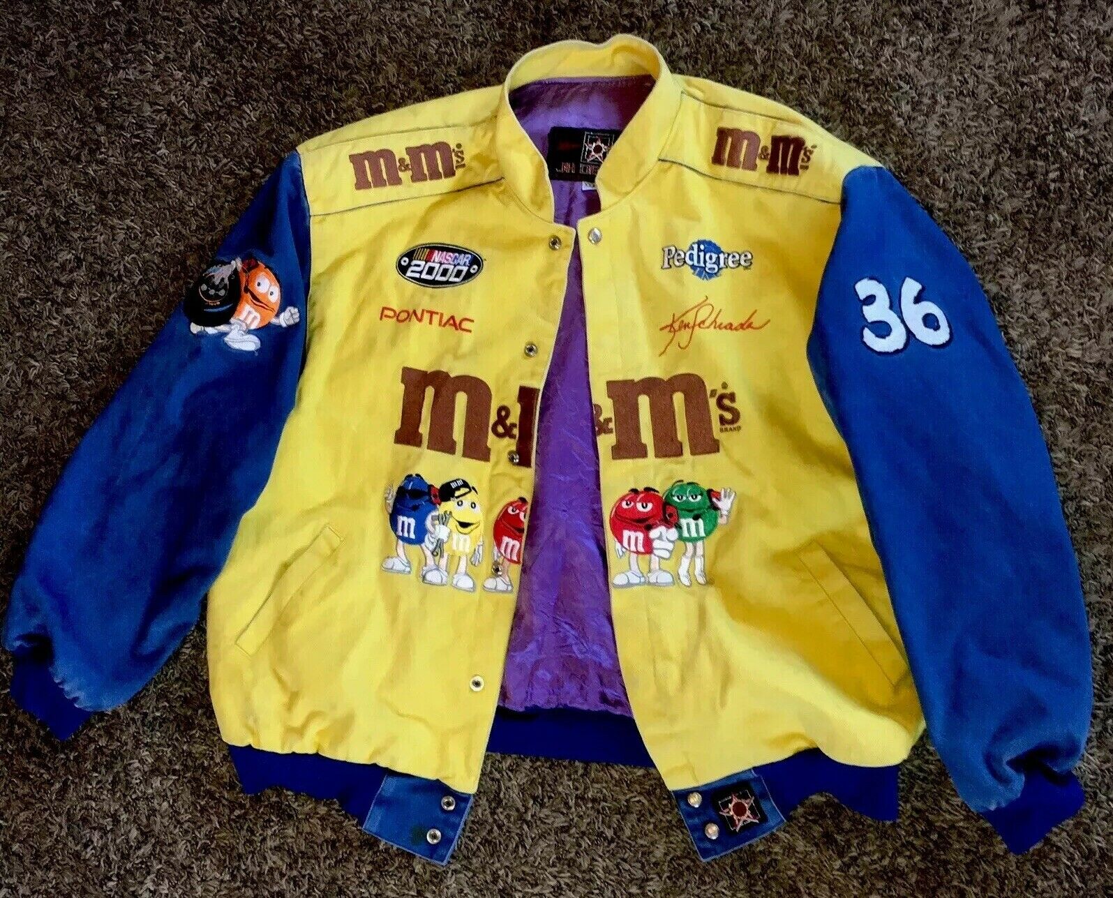 Nascar 2000 Mens 3XL Ken Schrader Vintage Racing Jacket M&m Pontiac ...