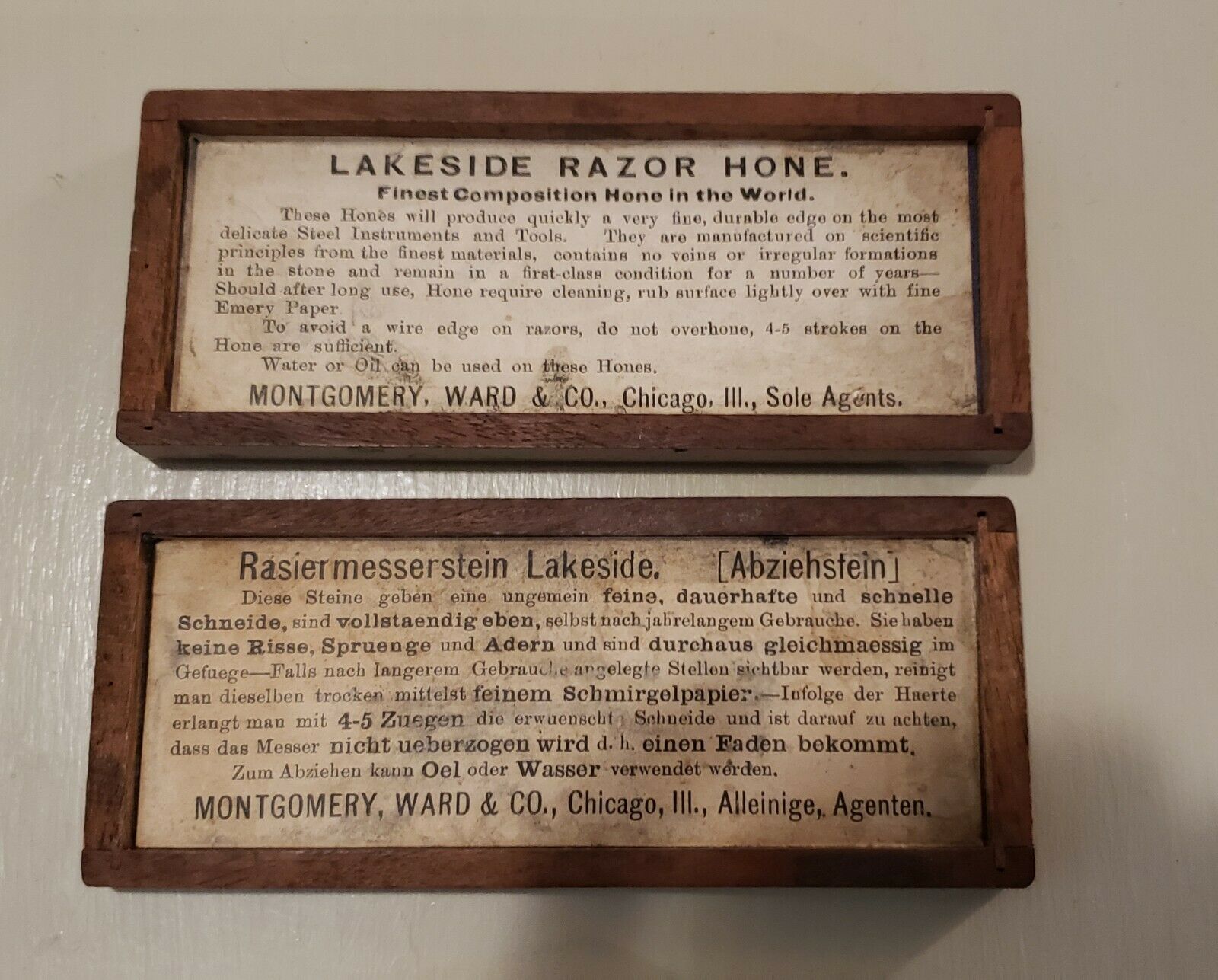 Vintage Lakeside Straight Razor Hone With Wood Box & Instructions ...