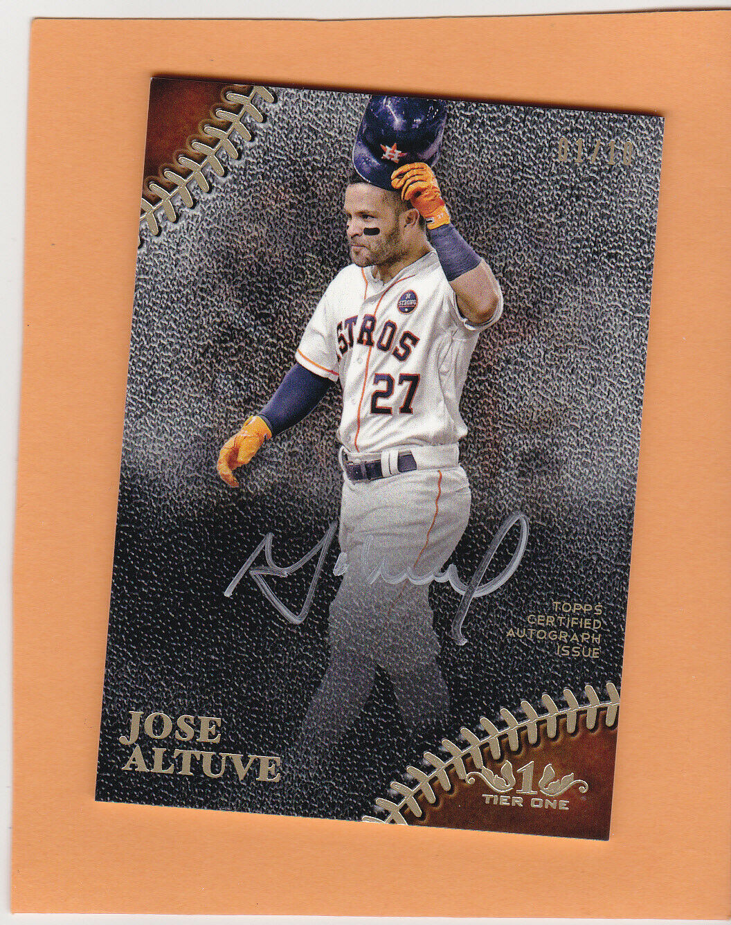 2018 Topps Tier One Jose Altuve Silver Ink Auto /10 Astros XXX070619 ...