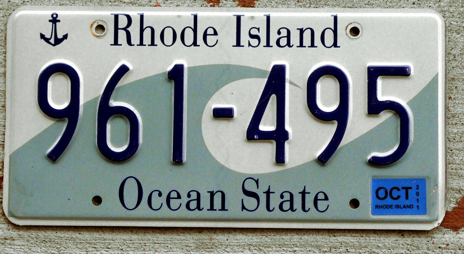 Rhode Island Ocean Waves Design With Ship Anchor License Plate - 2011 ...