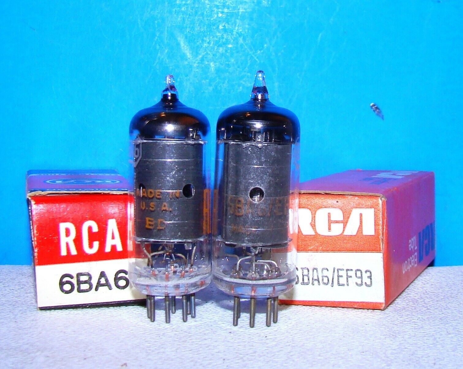 6BA6 NOS RCA Radio Vintage Amplifier Audio Vacuum Tubes 2 Valve EF93 ...