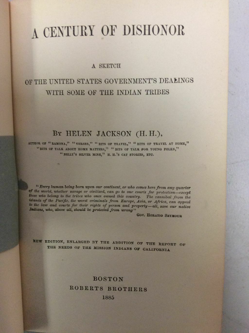 1885 A CENTURY OF DISHONOR Massacres Of Indians By US Soldiers BROKEN ...