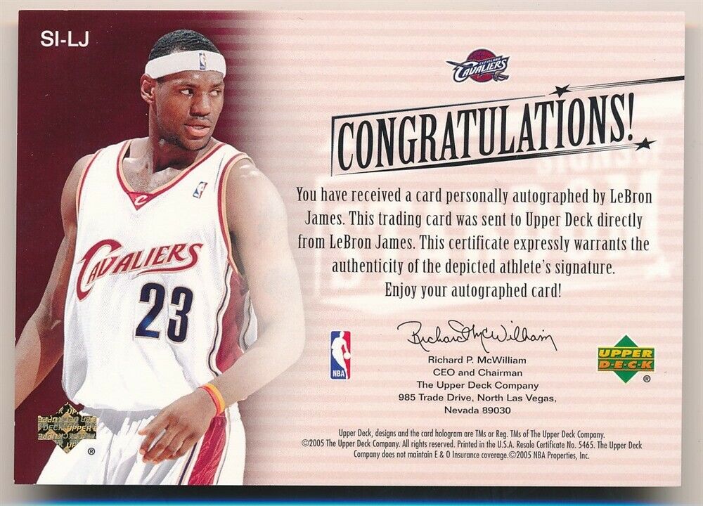 LEBRON JAMES 2004/05 UPPER DECK TRILOGY SIGNS STARDOM ON CARD AUTOGRAPH ...