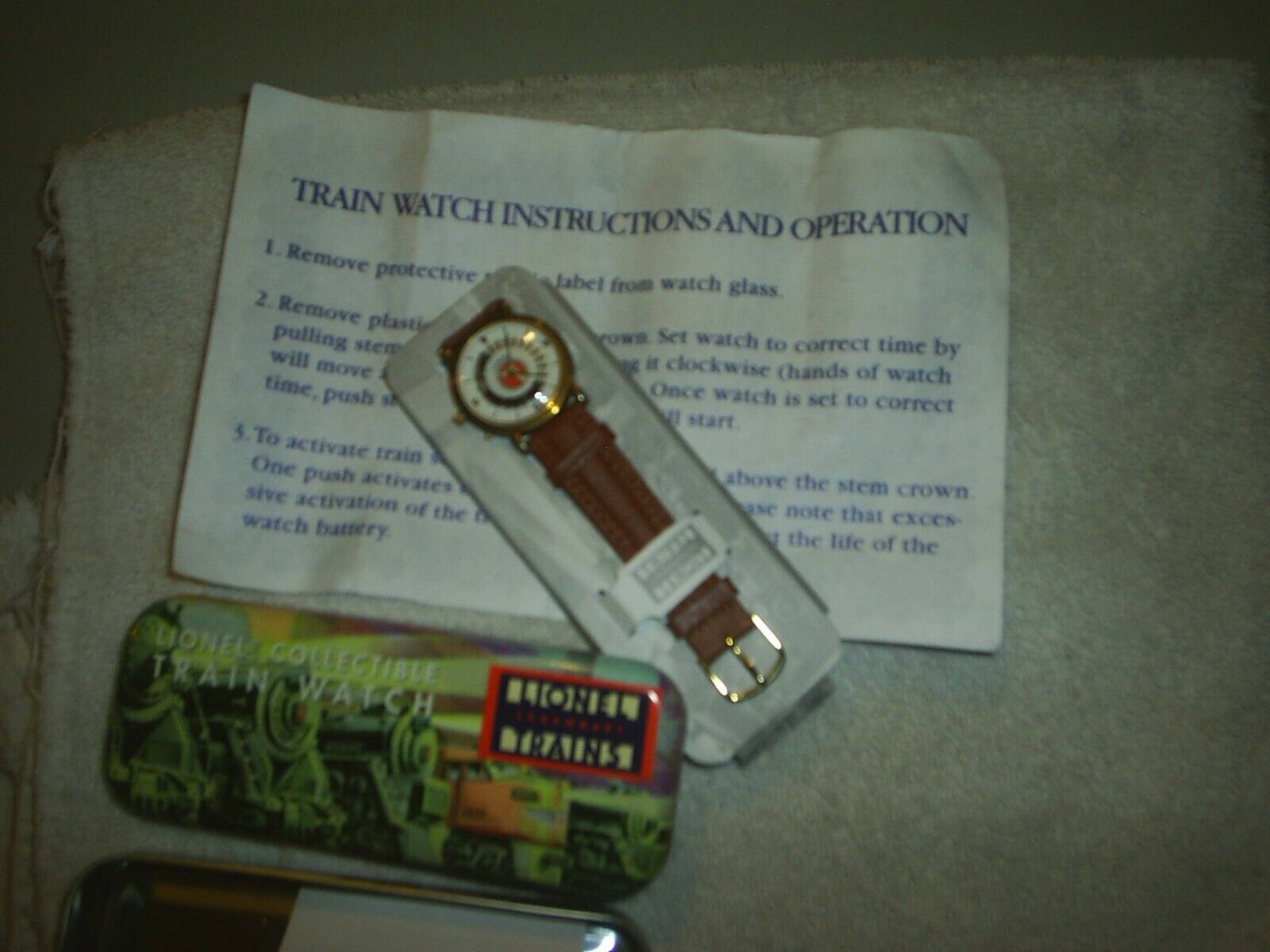 Lionel Vintage Train Watch With Instructions Inside Tin | #17360153