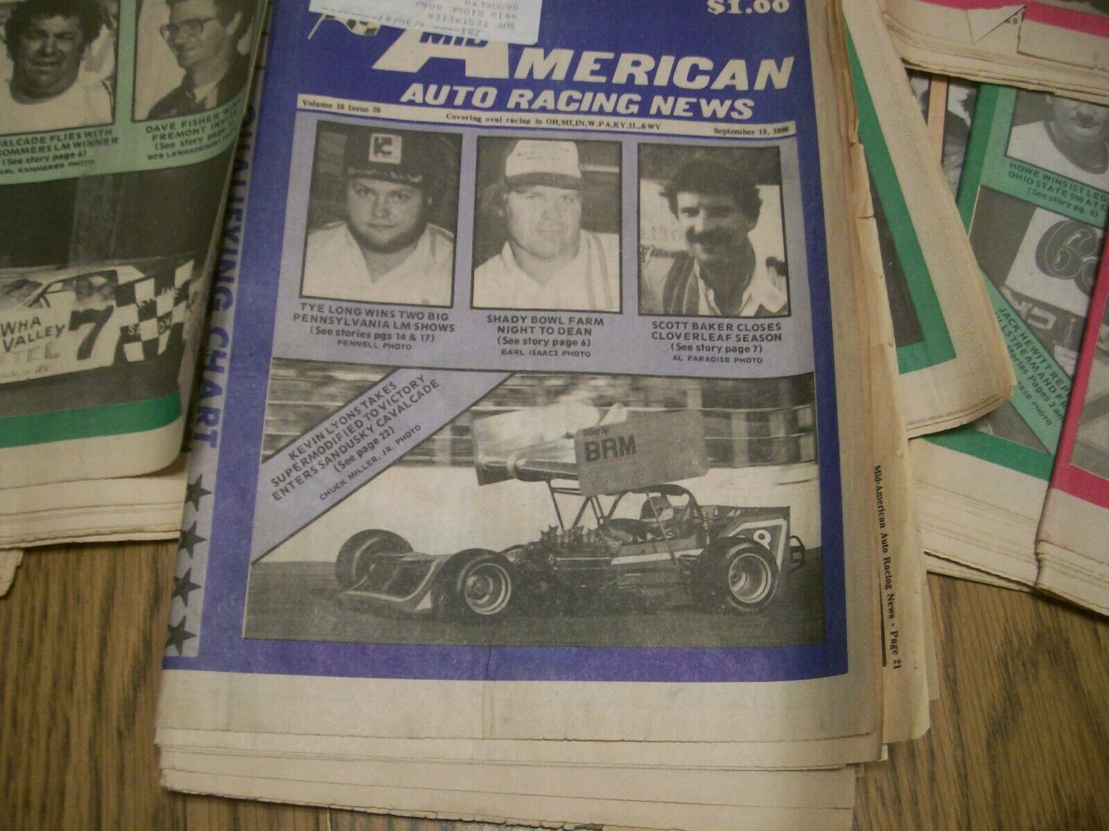 1986 MID AMERICAN AUTO RACING NEWS SANDUSKY SPEEDWAY SUPERMODIFIED OVAL ...
