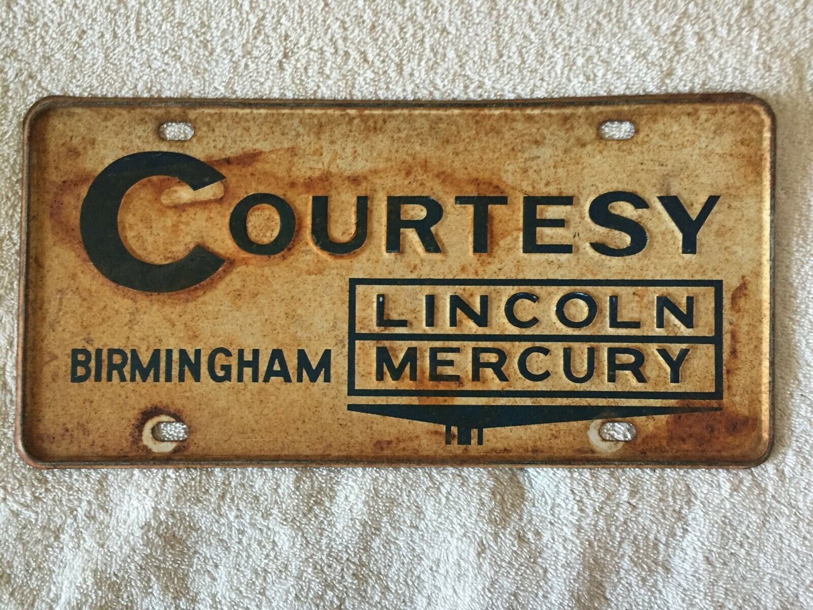 Courtesy Lincoln Mercury Novelty Car Dealer License Plate Birmingham ...