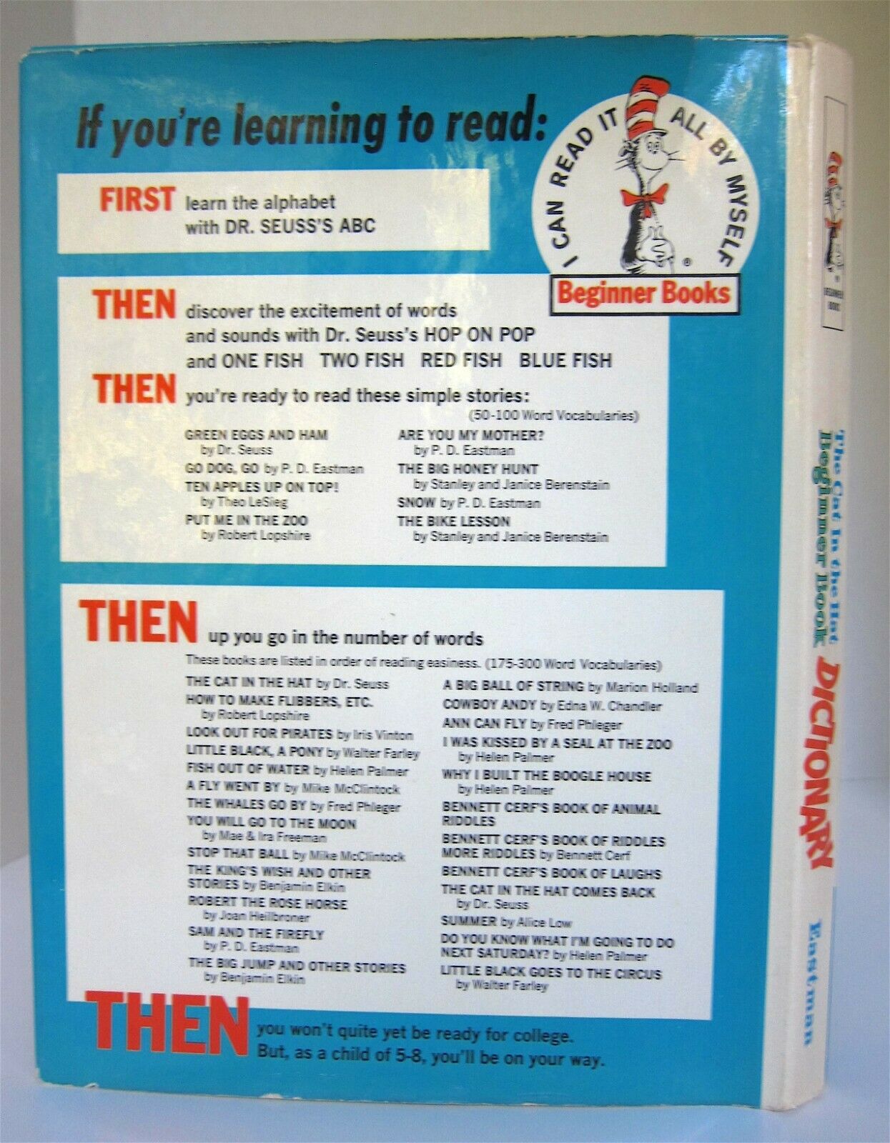 Dr. Seuss The Cat In The Hat Beginner Book Dictionary 1st Edition 1964 ...