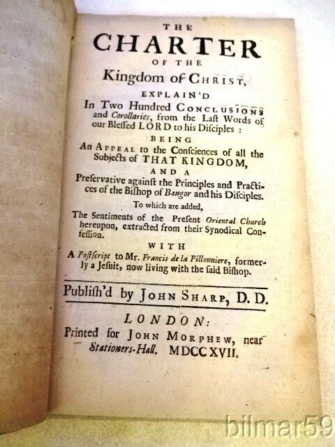 1717 THE CHARTER OF THE KINGDOM OF CHRIST JOHN SHARP | #17264398