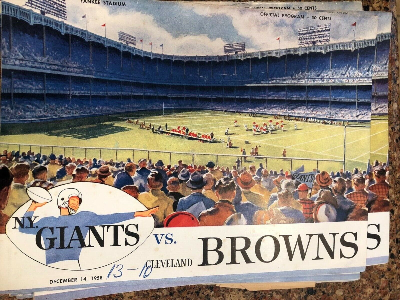 York Giants Vs Browns Dec 14, 1958 NFL Game Program Yankee Stadium ...