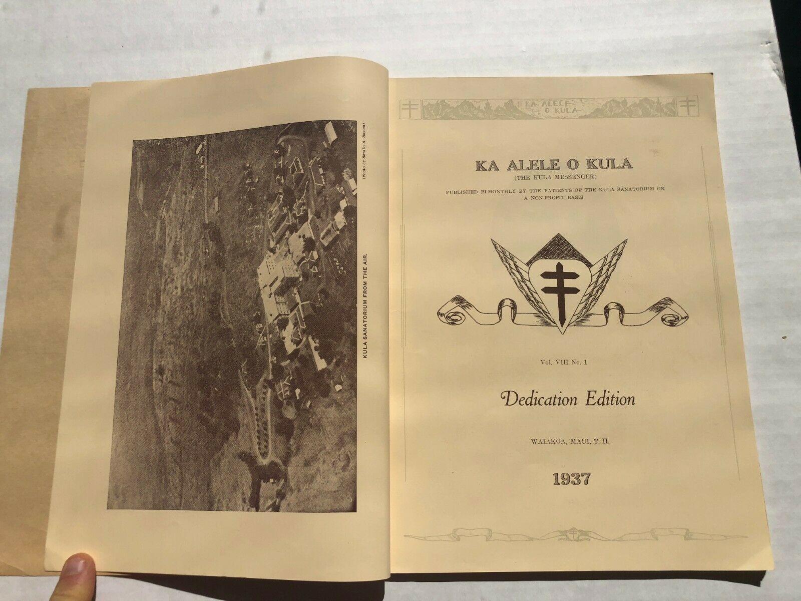 1937 Hawaii Dedication Book Of The Ka Alele O Kula Hospital Sanatorium ...