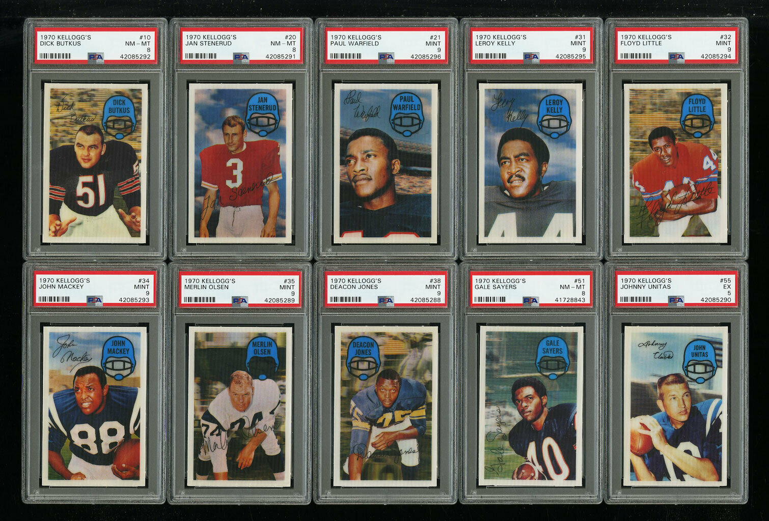 1970 Kellogg ' S FBall Hi - Grade COMPLETE SET Otto Butkus Unitas ...