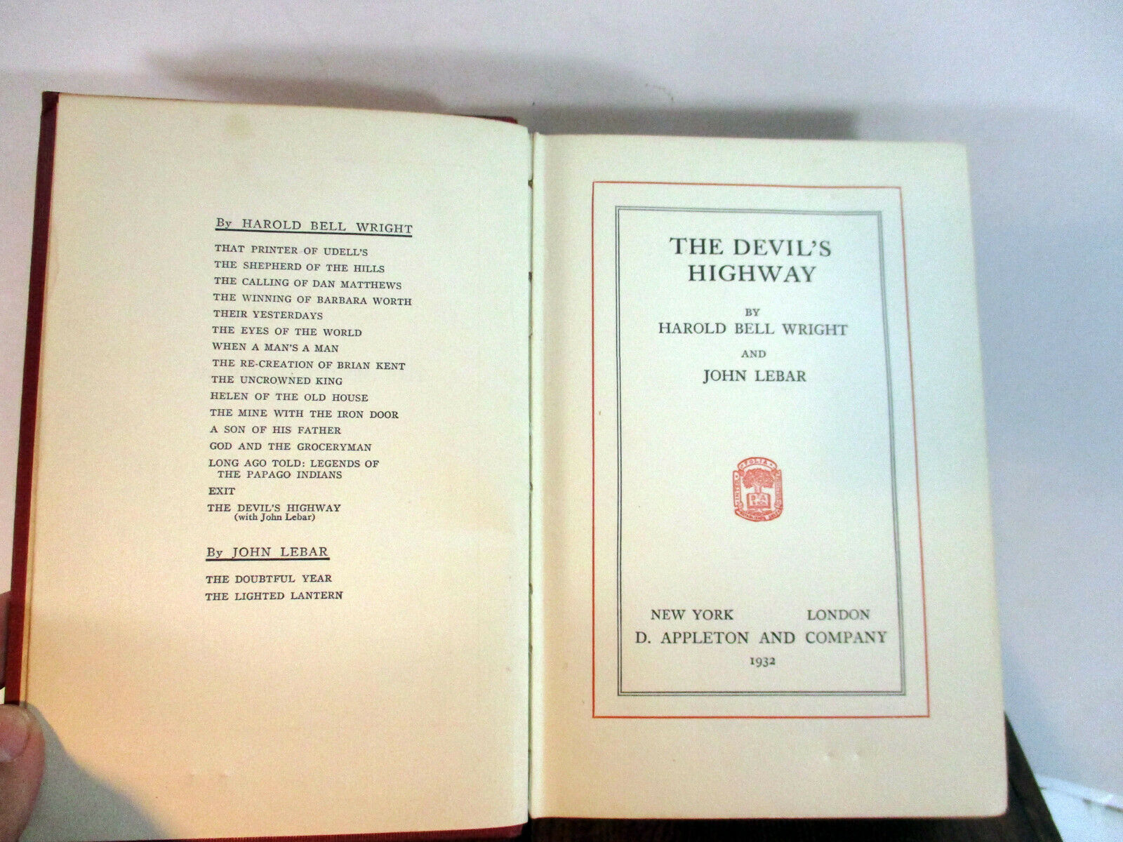 The Devil’s Highway Harold Bell Wright John Lebar 1932 | #17180570