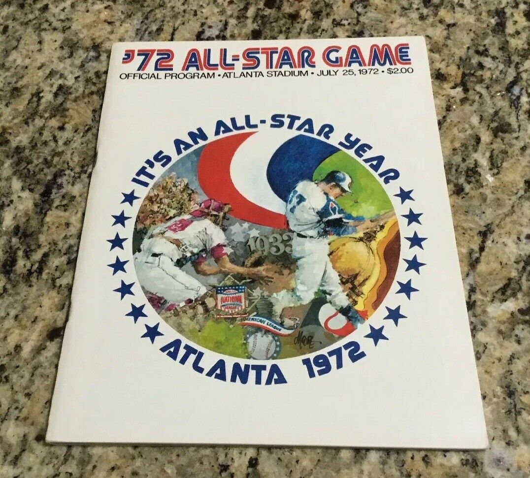 1972 Baseball All Star Game Official Program Played In Atlanta Stadium ...