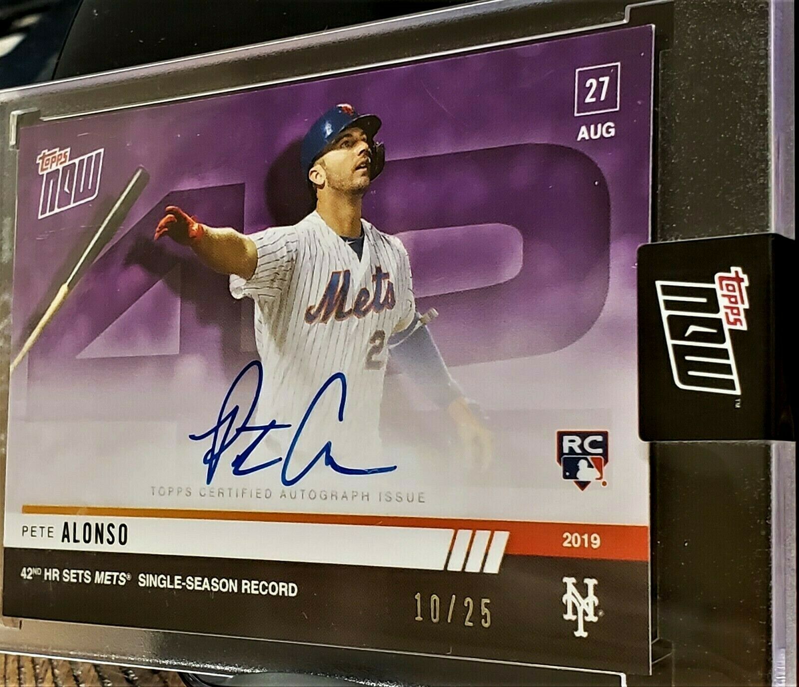 Pete Alonso 2019 Topps Now 755B Auto Autograph Home Runs METS RC 10 /25 ...