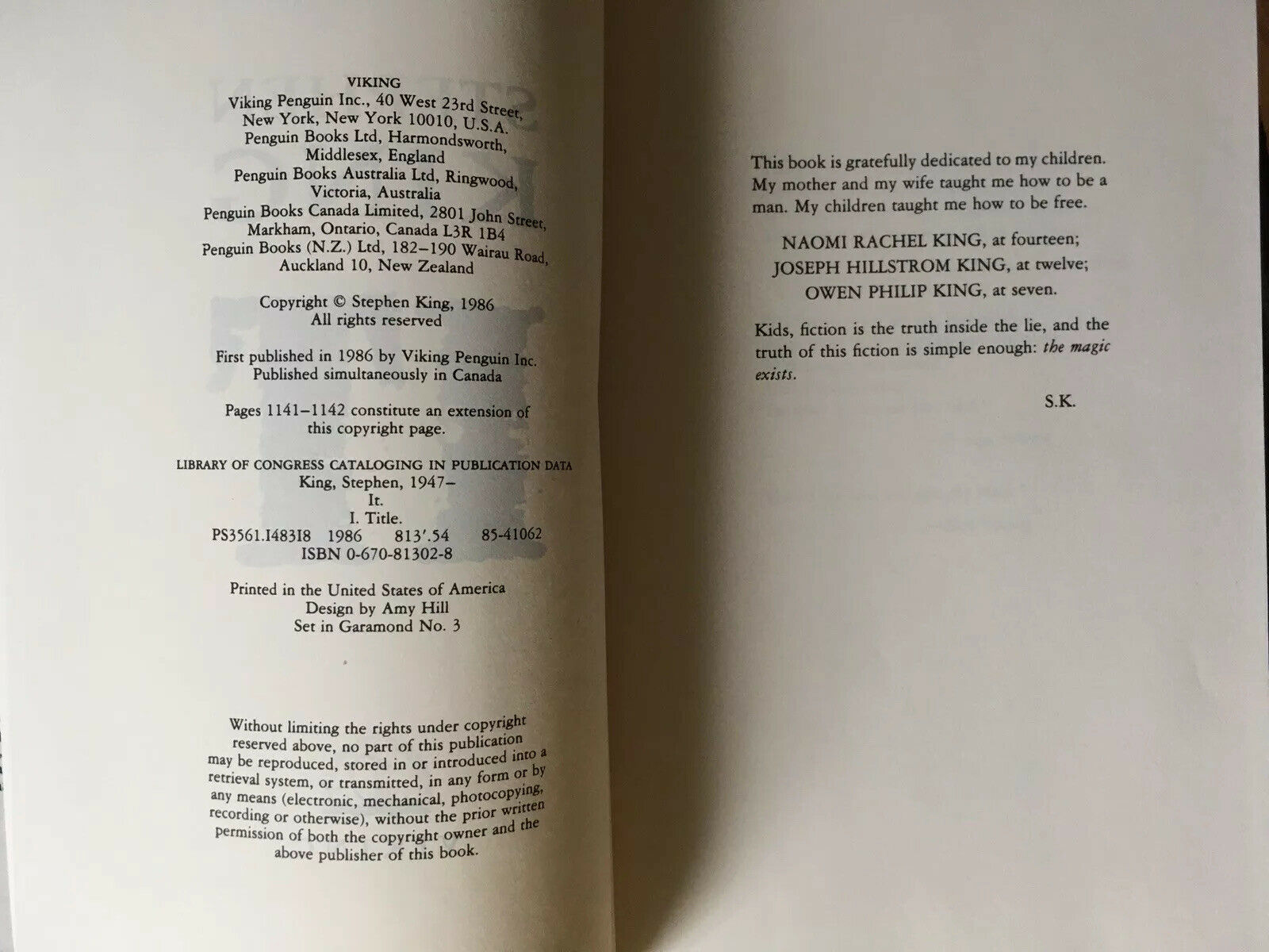 IT By Stephen King First Club Edition 1986 Hard Cover Dust Jacket ...