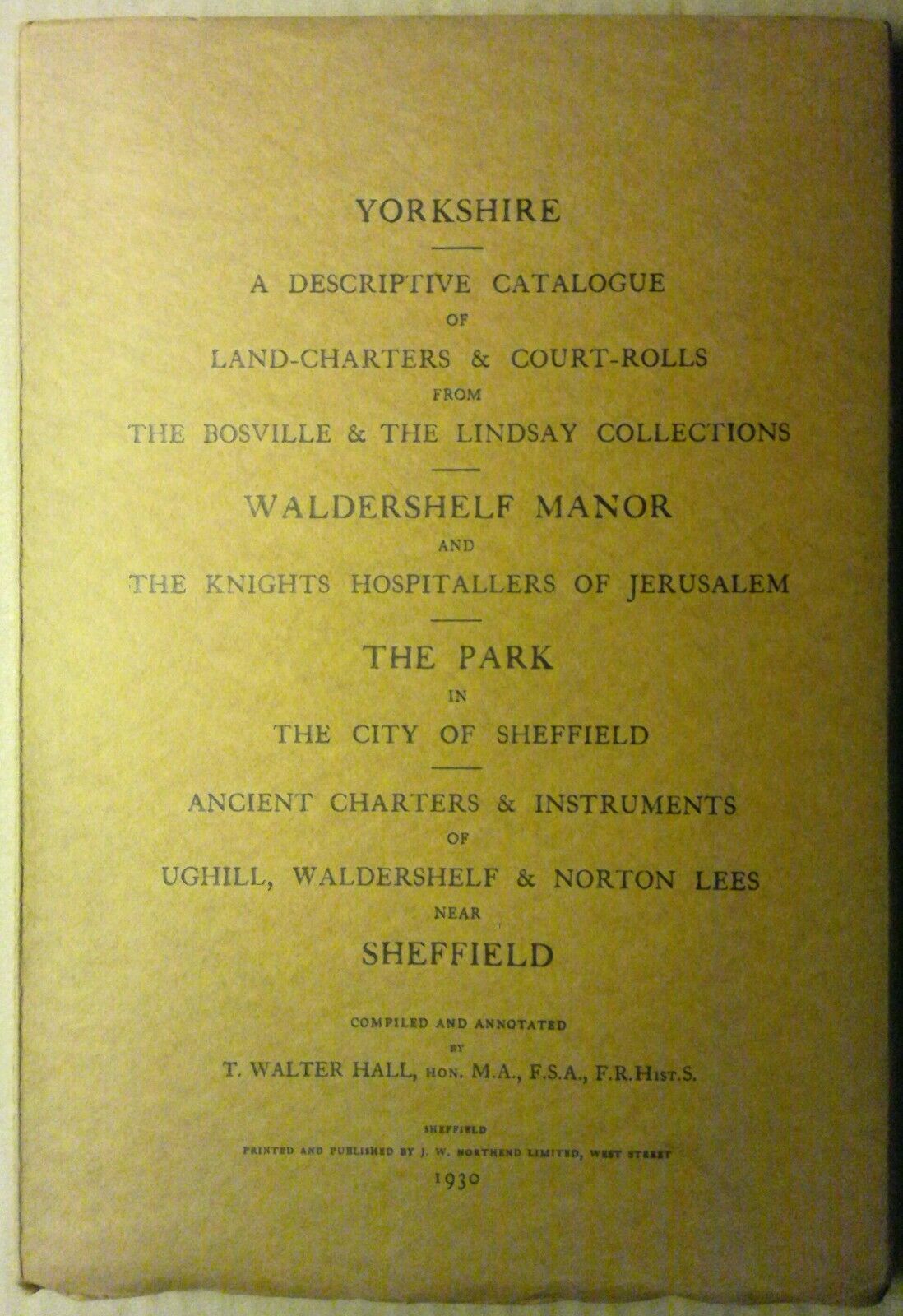 Waldershelf Manor And The Knights Hospitallers Of Jerusalem, Hall ...